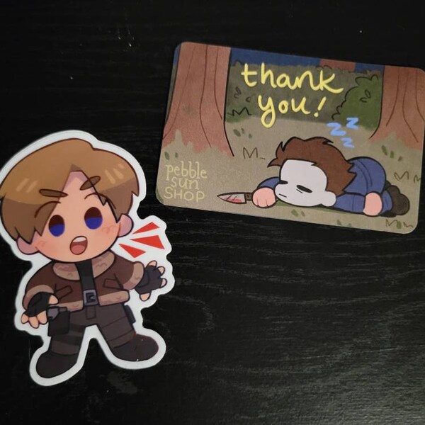 Leon Kennedy | Resident Evil | 3" Matte Vinyl Stickers - Etsy