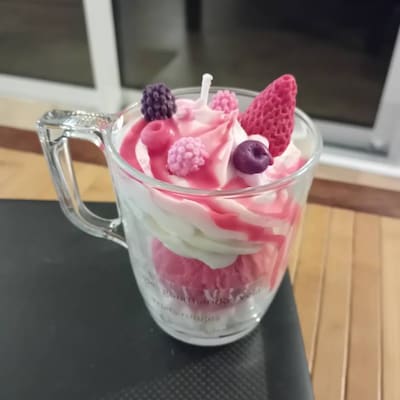 Bougie gourmande Bougie parfumée fruits rouges 300g parfum Grasse cire ...