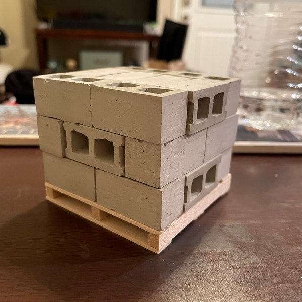 Mini Cinder Blocks Made of Cement With Pallet - Premium Quality - 1/12 ...