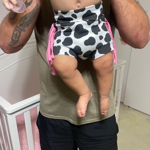 Cow Print Bummie With Fringe Jersey Knit Bummies With Ruffles Toddler Diaper Cover - Etsy