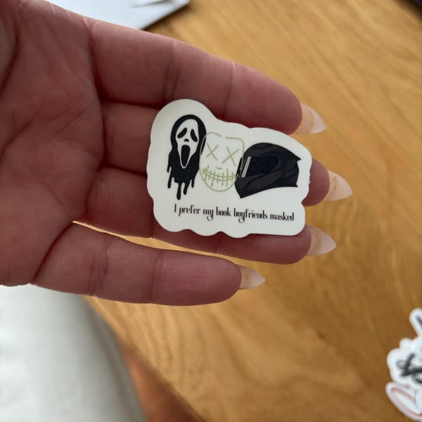 Mask up and Chase Me - Masked Men Merch Sticker Created for Book Lovers ...