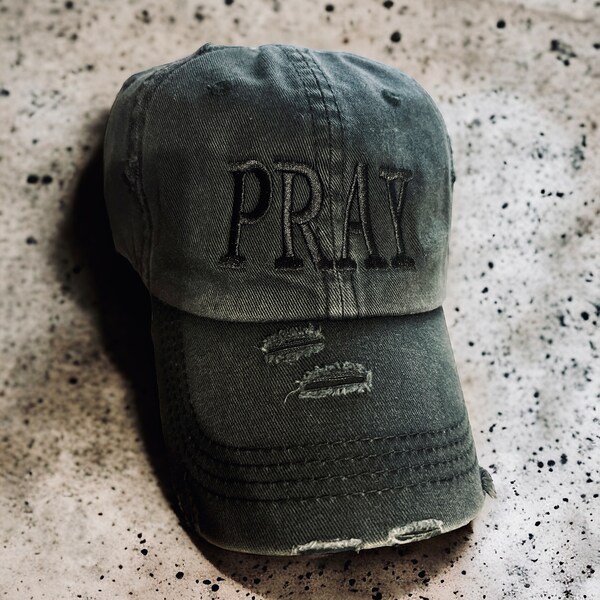 Custom Hat DISTRESSED Baseball Cap OR Ponytail Hat Custom Embroidered ...