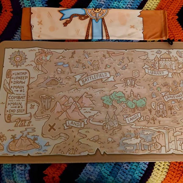 Treasure Map Playmat With Phases and Zones // Deskmat and Mousepad ...