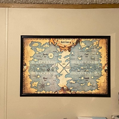 Anime One Piece World Map, Canvas Map, World Map, Canvas Scroll ...