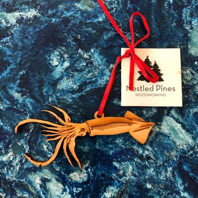 Squid Christmas Ornament Sea Creature Collection From Nestled Pine ...