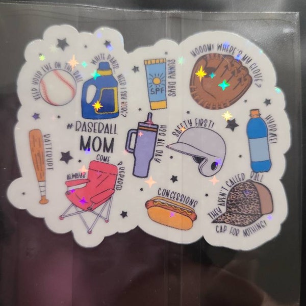 Baseball Mom Sticker Cute Baseball Sticker Baseball Mama Sticker Game ...