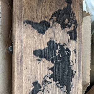 World Map Box, Adventure Gift Box, Photo Storage Case, Rustic Memory ...