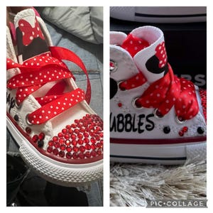 Minnie Mouse Bling Shoes, Minnie Mouse Red Sneakers Shoes, Minnie Mouse ...