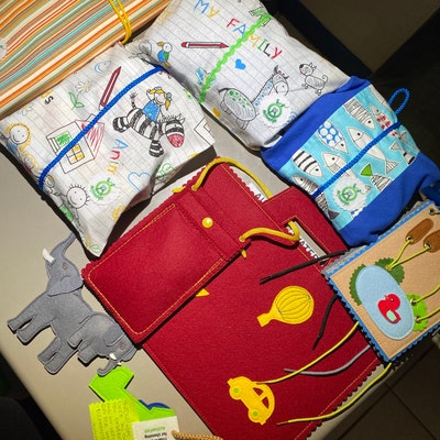 Lacing Cards Fine Motor Activity, Montessori Toddler Mini Quiet Book ...