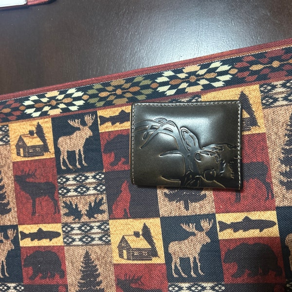 Deer in the Woods BIFOLD Walletmen's Leather Walletpersonalized ...