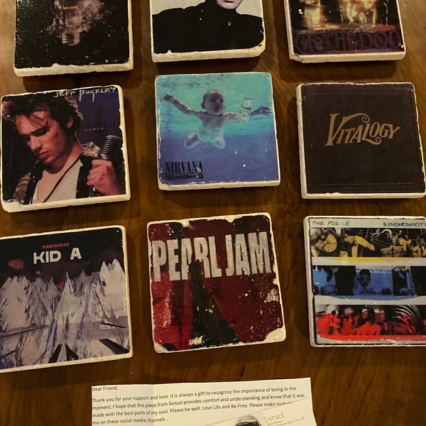 Album Cover Coasters, Handmade, Custom, Music Lover Gift, Musicians ...