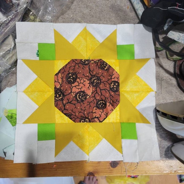 Sunflower Quilt Block Pattern - Etsy
