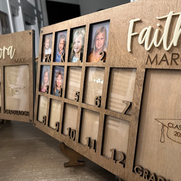 School Years Photo Frame * Pre K Grade 12 to Graduation Picture Frame ...