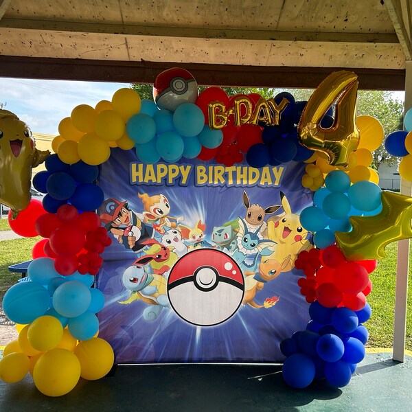 Pokemon Backdrop Banner, Pokémon Birthday, Kids Party Theme, Any Size ...