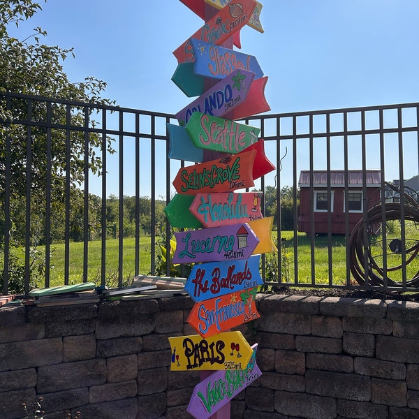 Custom Directional Arrow Signs,personalized Outdoor Destination Sign ...