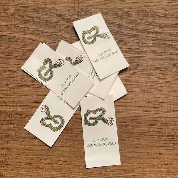 Fold-over Fabric Garment Product Tags for Handmade Items Customise With ...