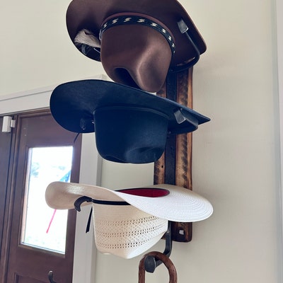 Rustic Hand Forged Cowboy Hat Rack Gift Ranch/barn Western - Etsy