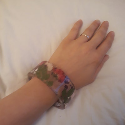 Flower Bangle / Pink Daisy Red Rose Bangle / Gifts for Her / - Etsy UK