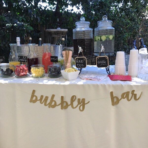 Bubbly Bar Banner, Bachelorette Party Banner, Bridal Shower Banner ...