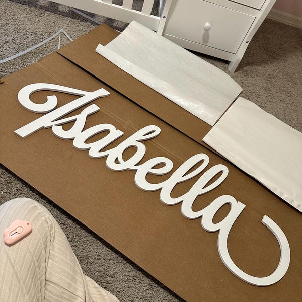 Custom Wood Baby Name Sign Letter Wall Art Kids Room Art Wall Art for ...