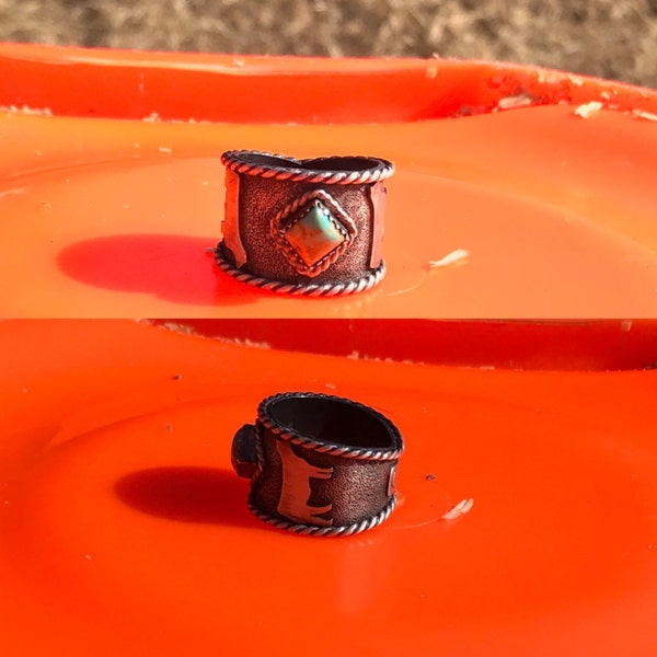 Sterling and Copper Cow Calf Ring // Sterling Silver Ring // Cattle ...