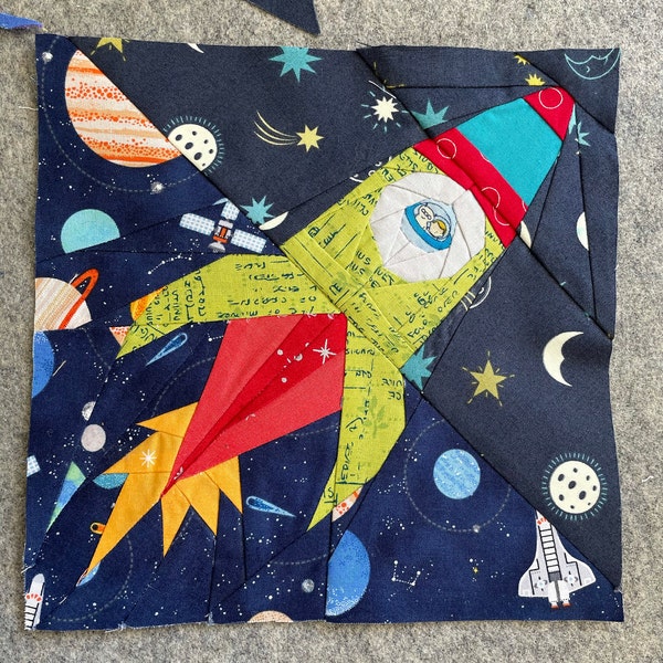 Rocket Ship Paper Piece Quilt Pattern. - Etsy
