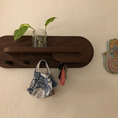 Entryway Organization, Key Holder, Wall Mount Coat Rack With Shelf ...