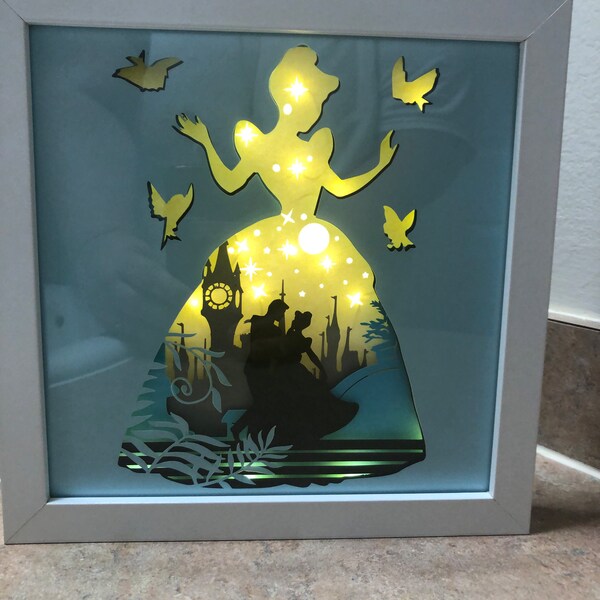 Cinderella Inspired Lighted Shadow Box - Etsy