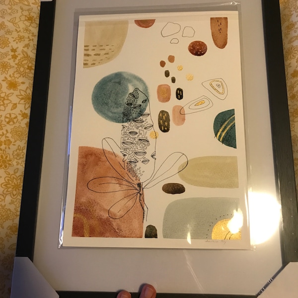 Bee and Honeycomb Original Mixed Media Watercolour and Ink Painting ...