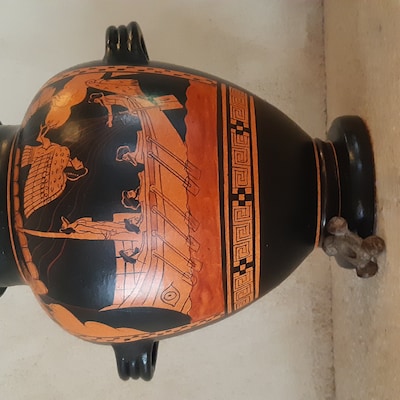 Odysseus & Sirens Stamnos Vase Ancient Greek Ceramic Pottery Museum ...