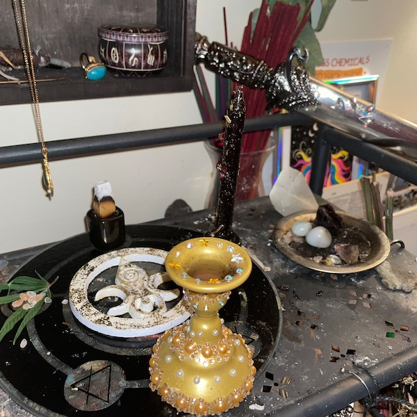 Pentacle Altar Plate: Glass Witchcraft Plate With Elemental Symbols - Etsy