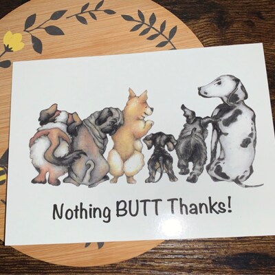 Nothing Butt Thanks Dog Themed Thank You Card - Etsy