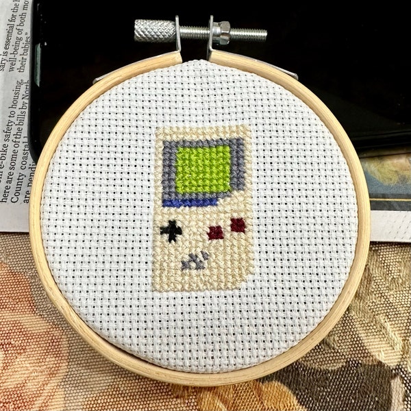 Game Boy Original Console DIY Mini Cross Stitch Kit, 3inch Beginner ...