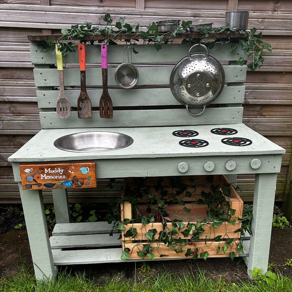 Mud Kitchen Wooden Sign, Play Kitchen, Role Play Sign, Utensil Sign ...