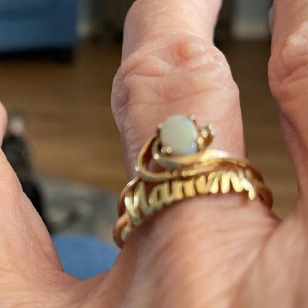 14K Solid Gold Name Ring,personalized Jewelry,custom Name Ring,stackable Name Ring,personalized ...