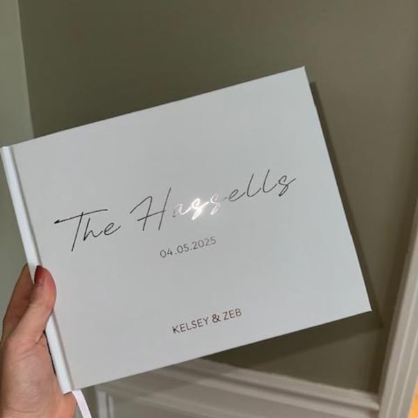 Personalized Linen Guestbook | Custom Wedding Guest Book | Reception ...