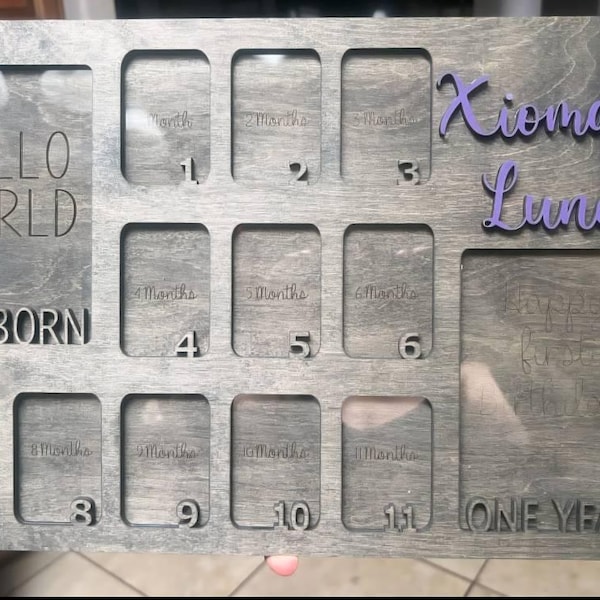 Personalized Baby First Year Photo Frame | Newborn to One Year Picture ...
