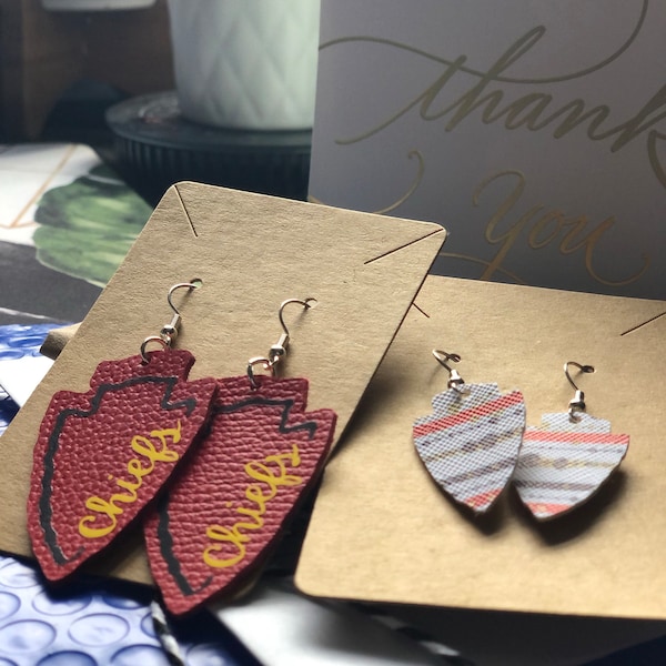 Kansas City Chiefs Football Earrings | KC Football Leather Earrings ...