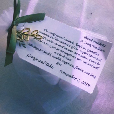25 Greek Boubounieres koufeta Wedding Favors candy Coated Almonds Greek ...