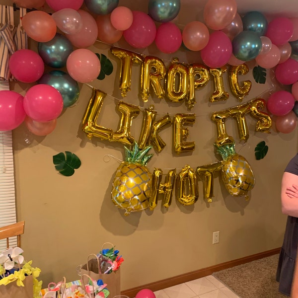 Tropic Like Its Hot Banner | Tropical Bachelorette Party | Tropical ...