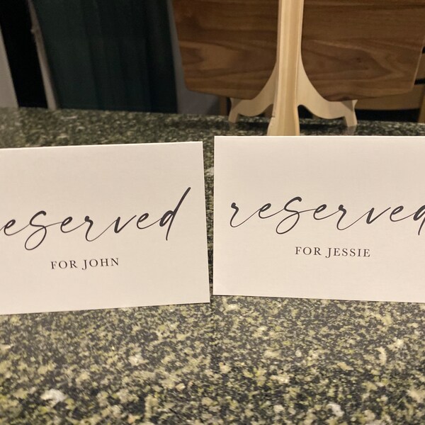 Reserved Sign, Folded Reserved Sign, Reserved Wedding Table Signs ...