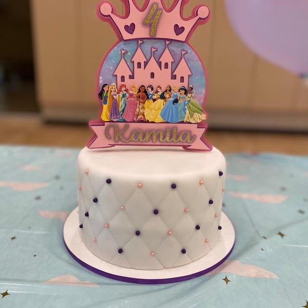 Disney Princess Cake Topper, Personalized Cake Topper, Disney ...