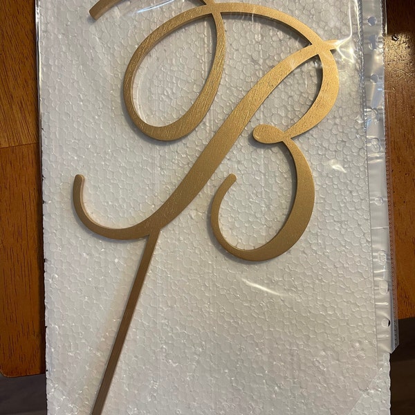 Gold Monogram Wedding Cake Topper, Personalized, Initials Cake Topper ...