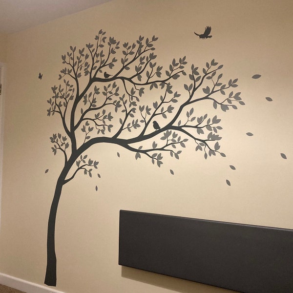 Wall Decal Large Tree Decals Huge Tree Decal Nursery With Birds Tree ...