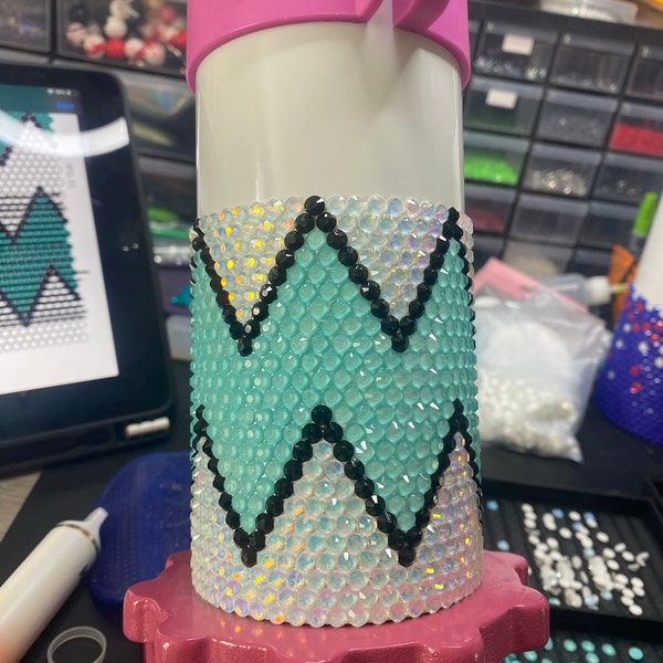 Ombre Sublimation Rhinestone Pattern 20 Oz. Skinny 49 Stones Wide Ss20 ...