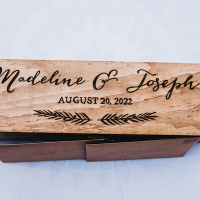 Custom Wedding Wine Box Personalized Wooden Ceremony, Love Letter, Vow ...