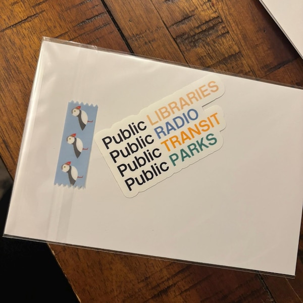 Public Libraries Public Radio Public Transit Public Parks Die Cut Text ...