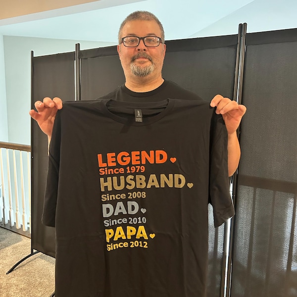 Custom Dad With Years Shirt, Papa With Year, Gift for Husband, Father's ...
