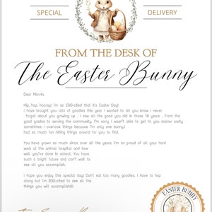 EDITABLE Official Easter Bunny Letter From the Desk of the Easter Bunny ...