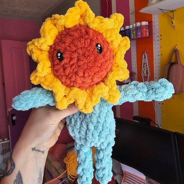 Flower Friend Crochet Pattern, Sunflower Amigurumi Plush Lovey, Pattern ...